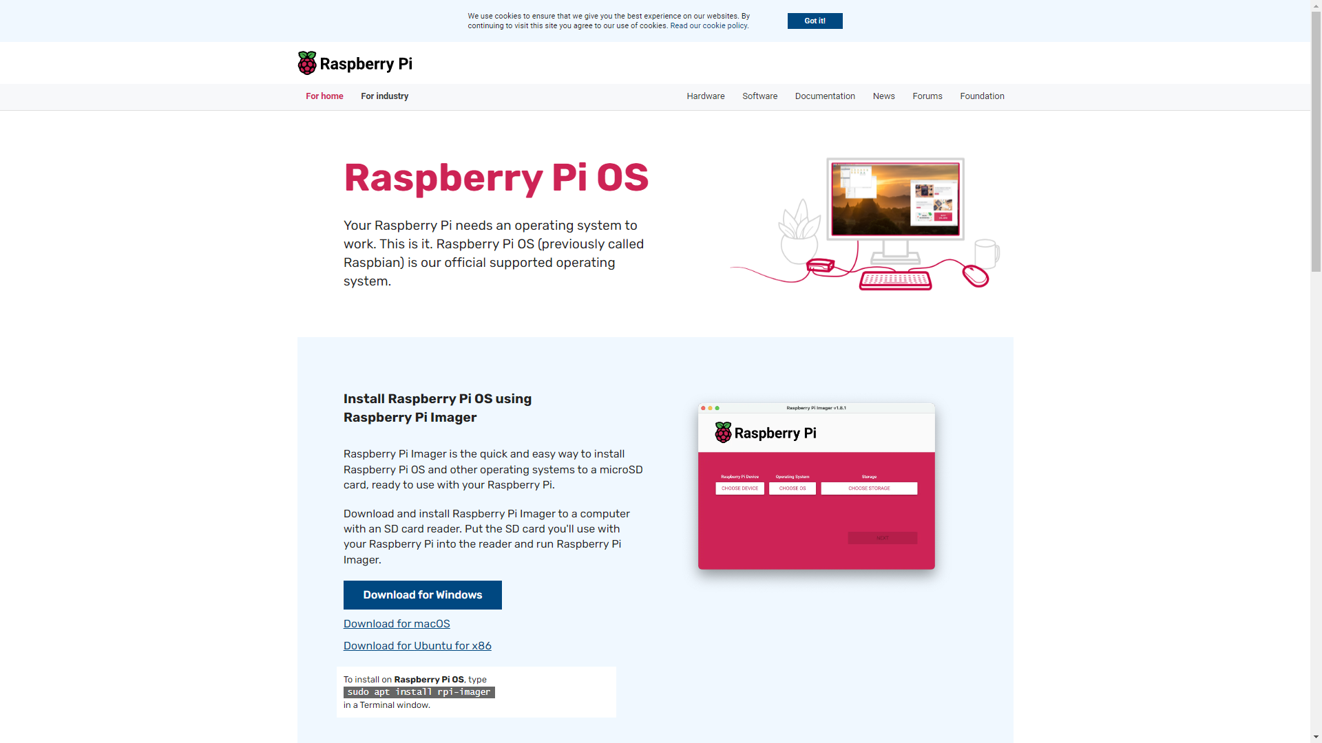라즈베리파이 Pi Os 다운로드